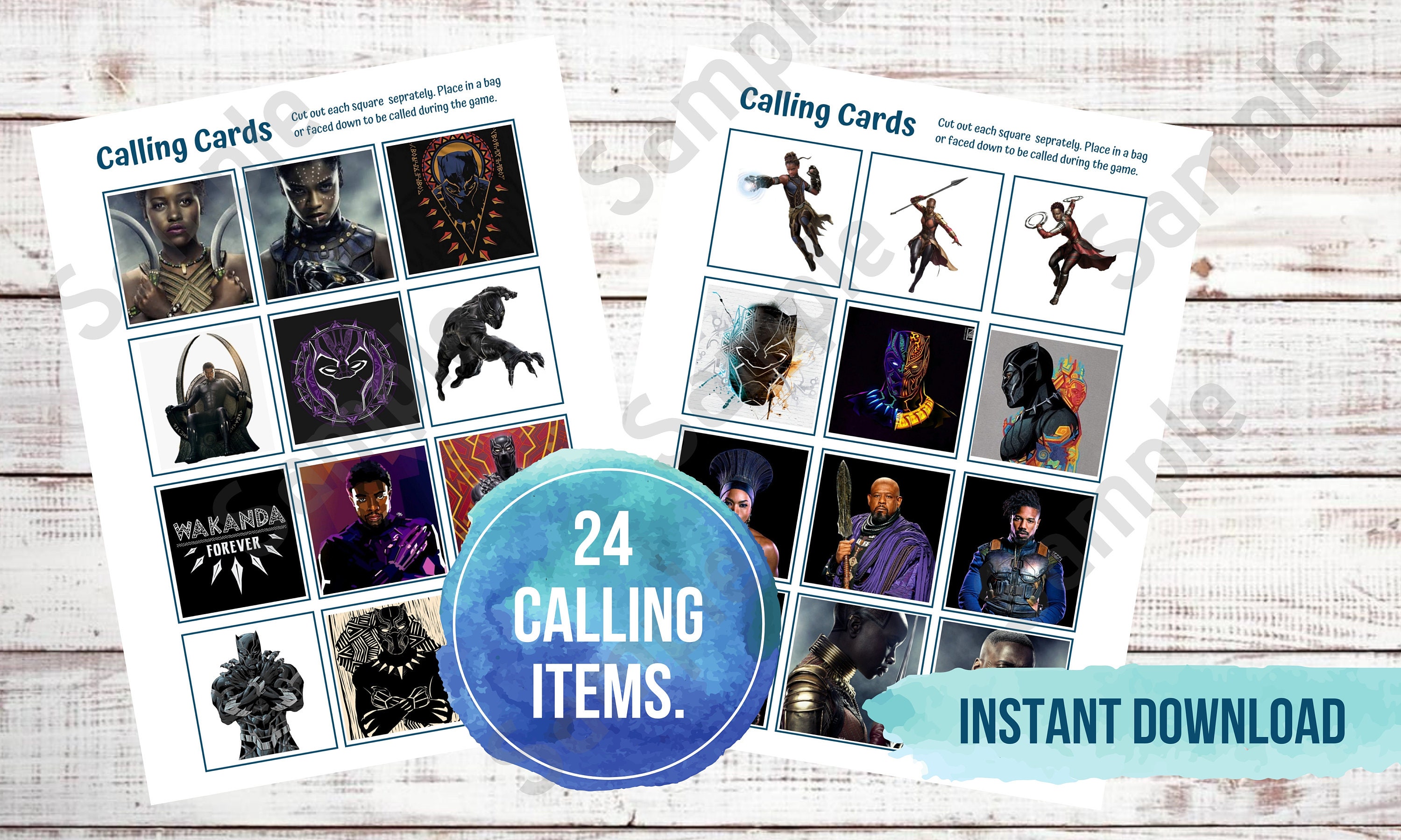 Black Panther Bingo Game, Printable, Kids Game, Boy's Birthday Game ...