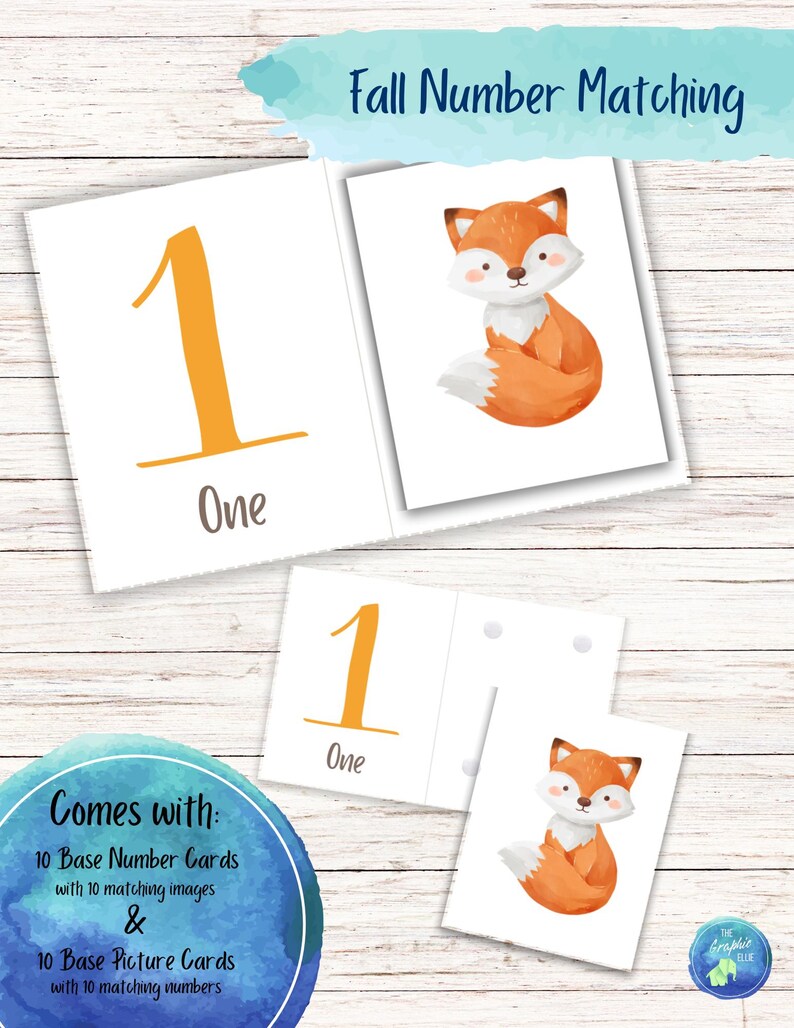 Fall Numbers 1-10 Matching Activity for Toddler Montessori Printable ...