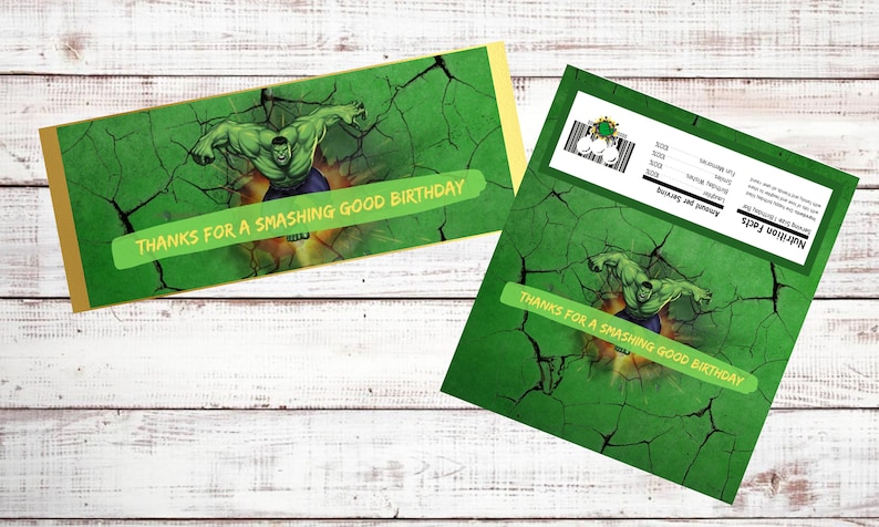 The Hulk, Incredible Hulk, Hershey Chocolate Wrapper, Printable ...