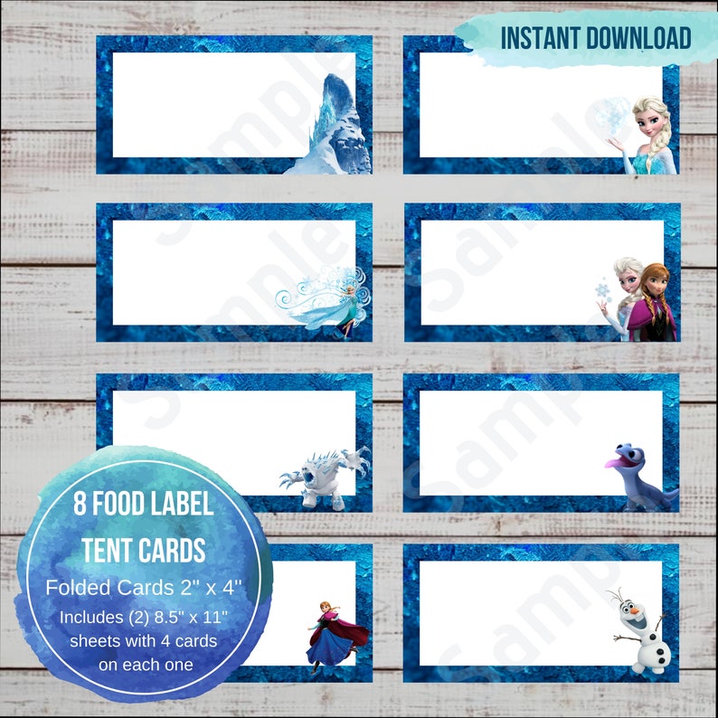 Frozen Food Tent Label, Frozen Food Label, Frozen Food Cards, Princess ...