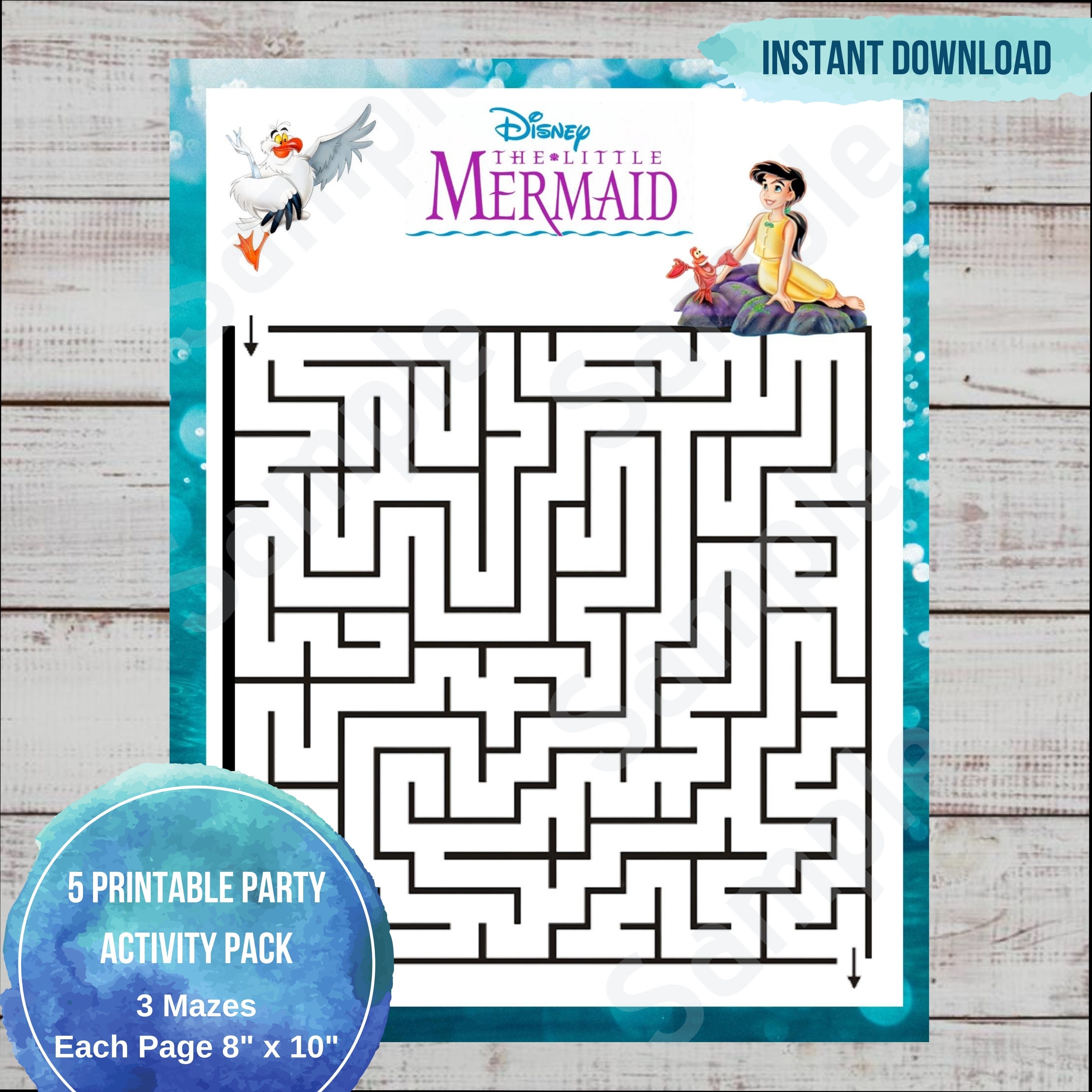 Mermaid Activity Pack, Printable, Kids Activity, Mermaid Birthday Fun ...