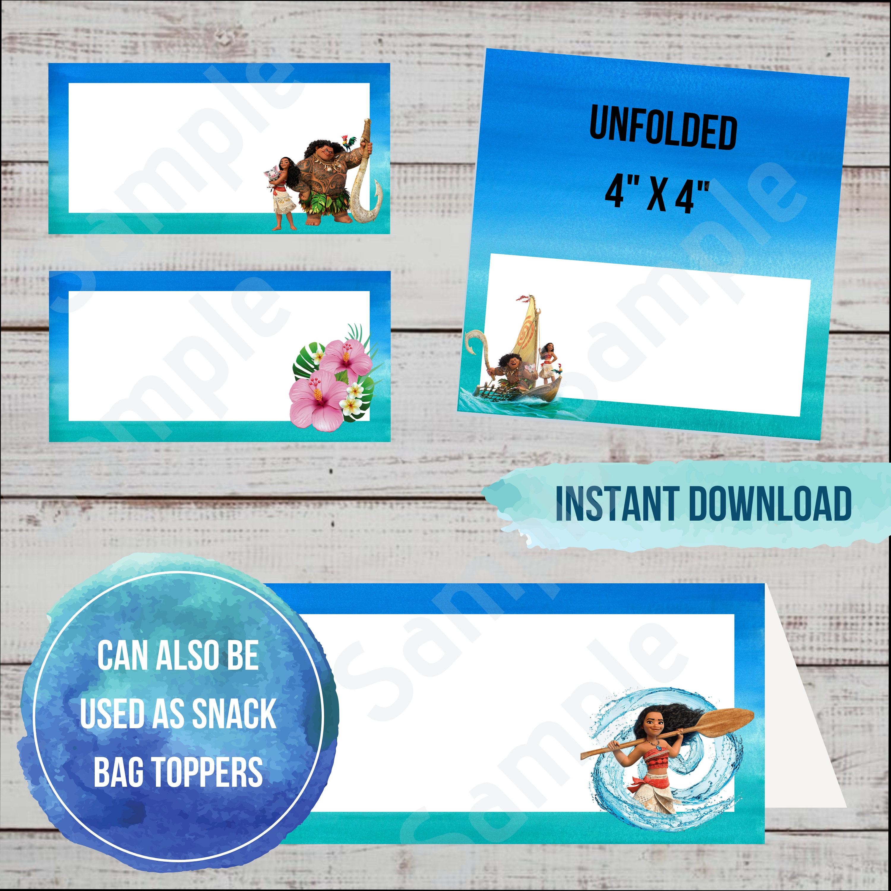 Moana Food Tent Label, Moana Food Label, Moana Food Cards, Princess ...