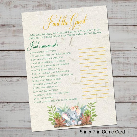 Find the Guest Baby Shower Game Find the Guest Game Find the | Etsy