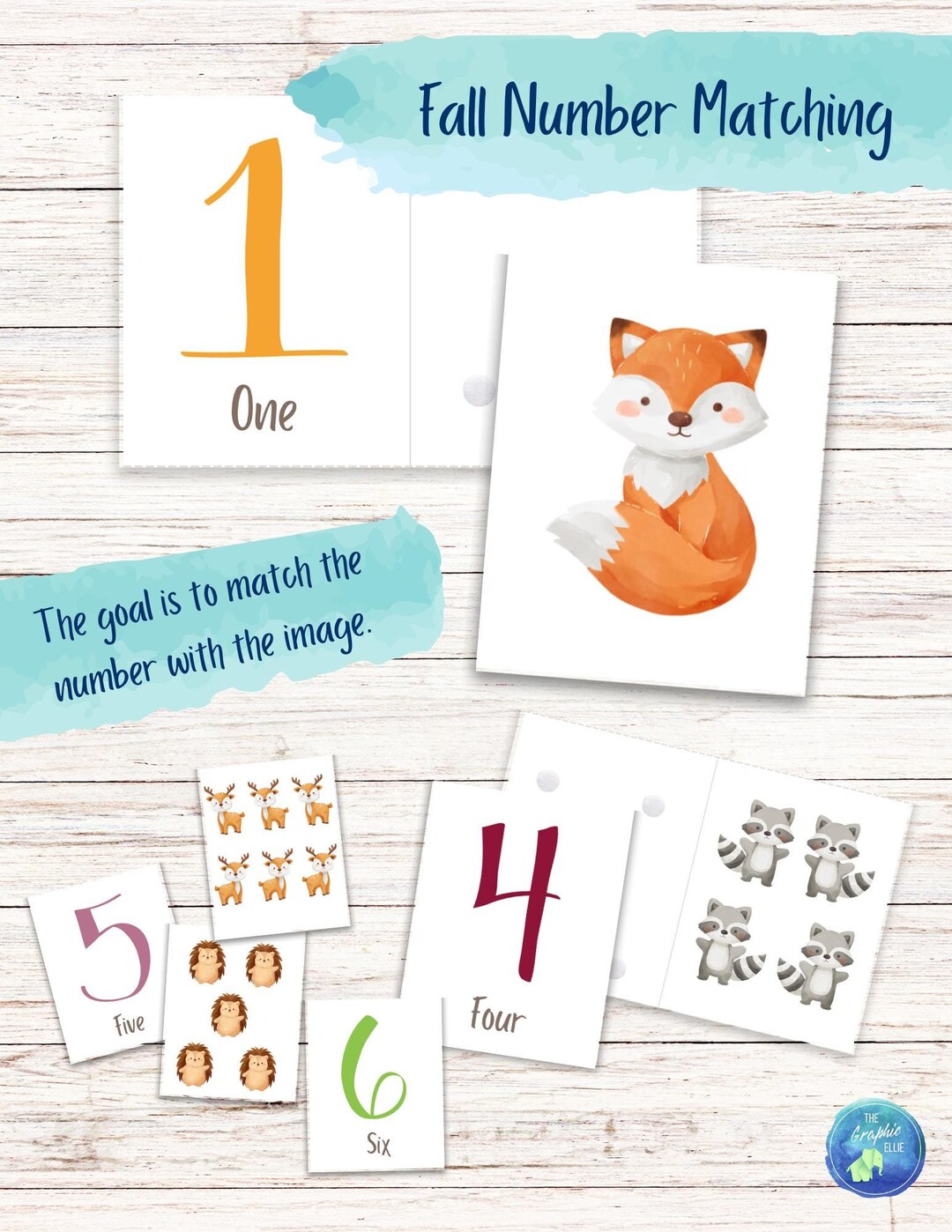 Fall Numbers 1-10 Matching Activity for Toddler Montessori Printable ...