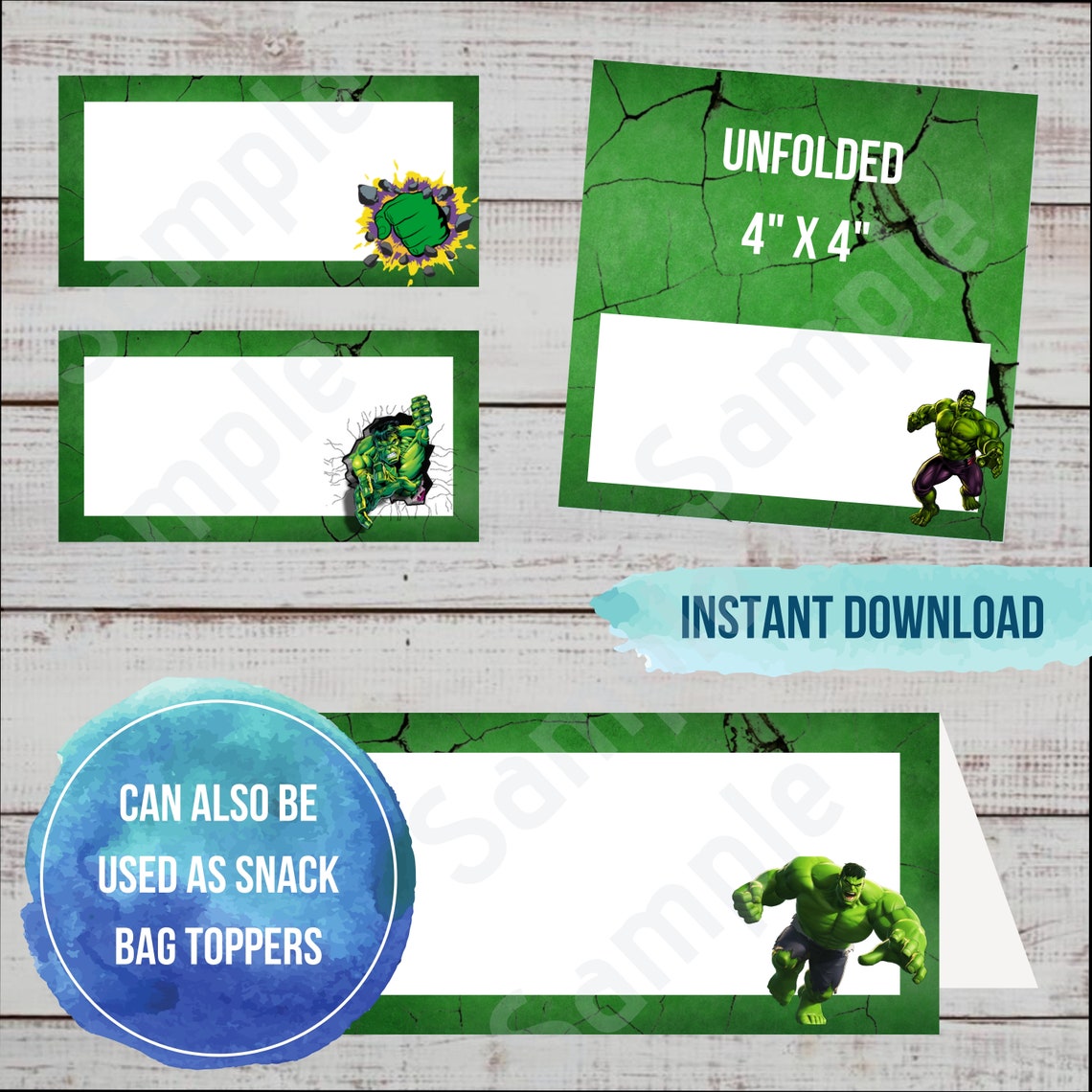 The Hulk Food Tent Label, the Hulk Food Label, the Hulk Food Cards ...