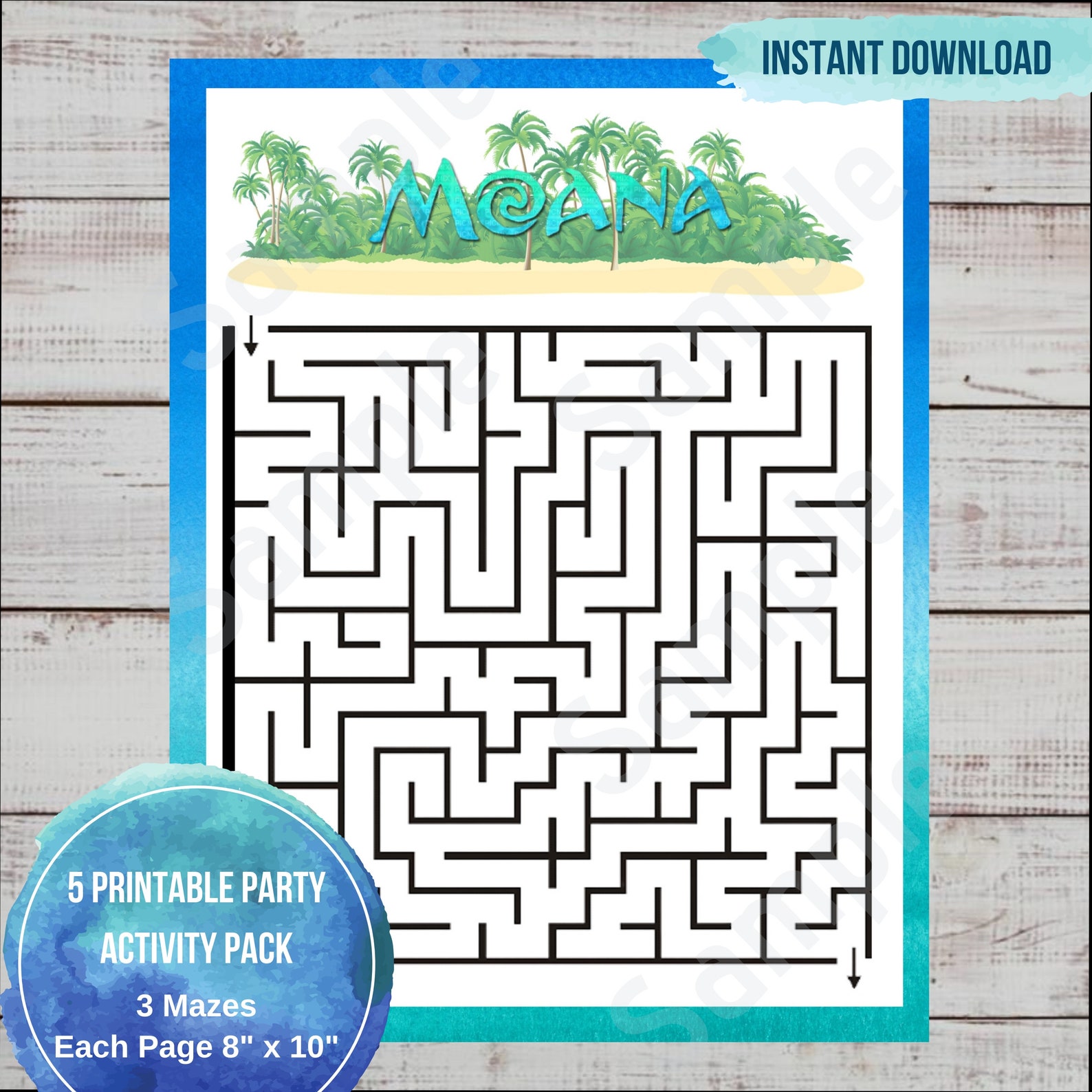 Moana Activity and Coloring Pack, Printable, Kids Activity, Moana ...