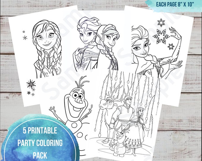 Frozen Coloring Pack Printable Kids Activity Frozen - Etsy