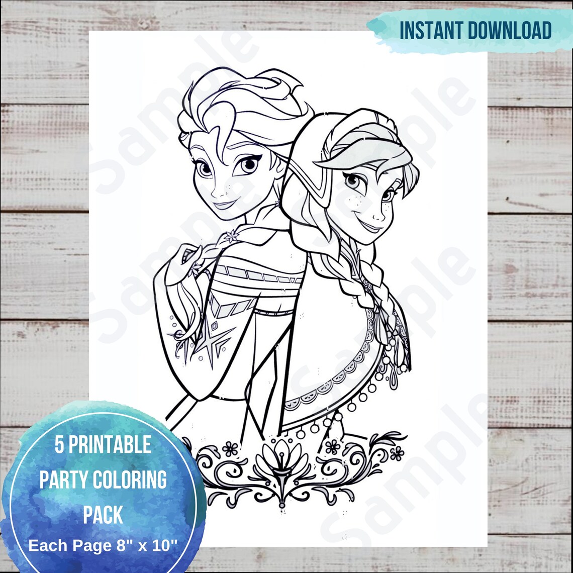 Frozen Coloring Pack Printable Kids Activity Frozen - Etsy