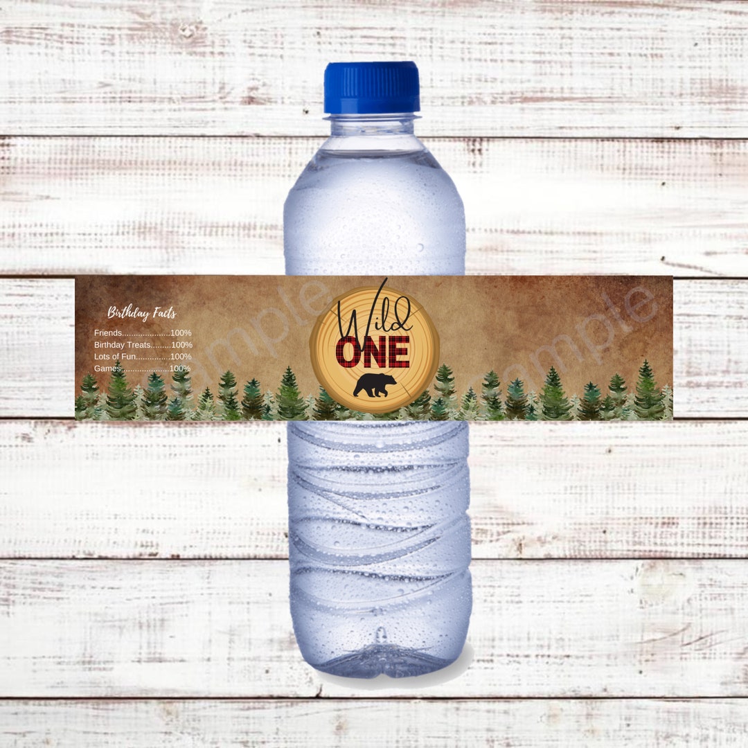Wild One Fall Water Bottle Label, Forest Bottle Label, Water Label ...