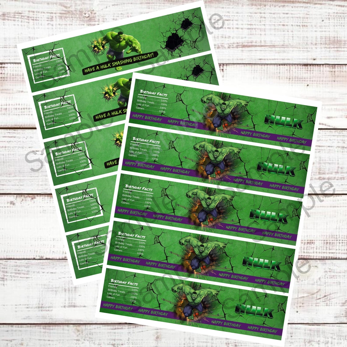 The Hulk Water Bottle Label, Hulk Bottle Label, Water Label,hulk ...