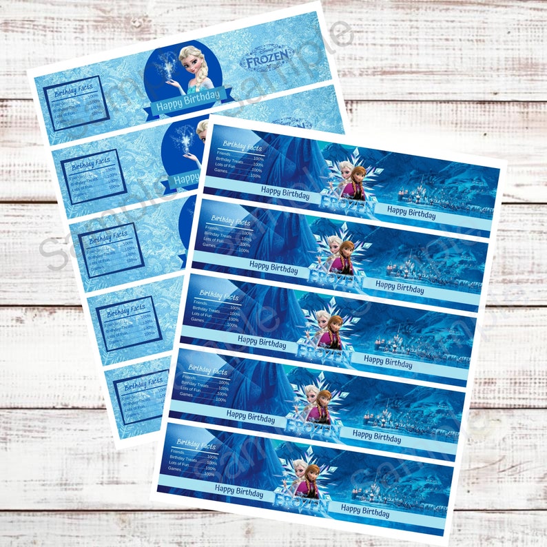 Printable Frozen Water Bottle Labels, Frozen Water Labels, Frozen ...