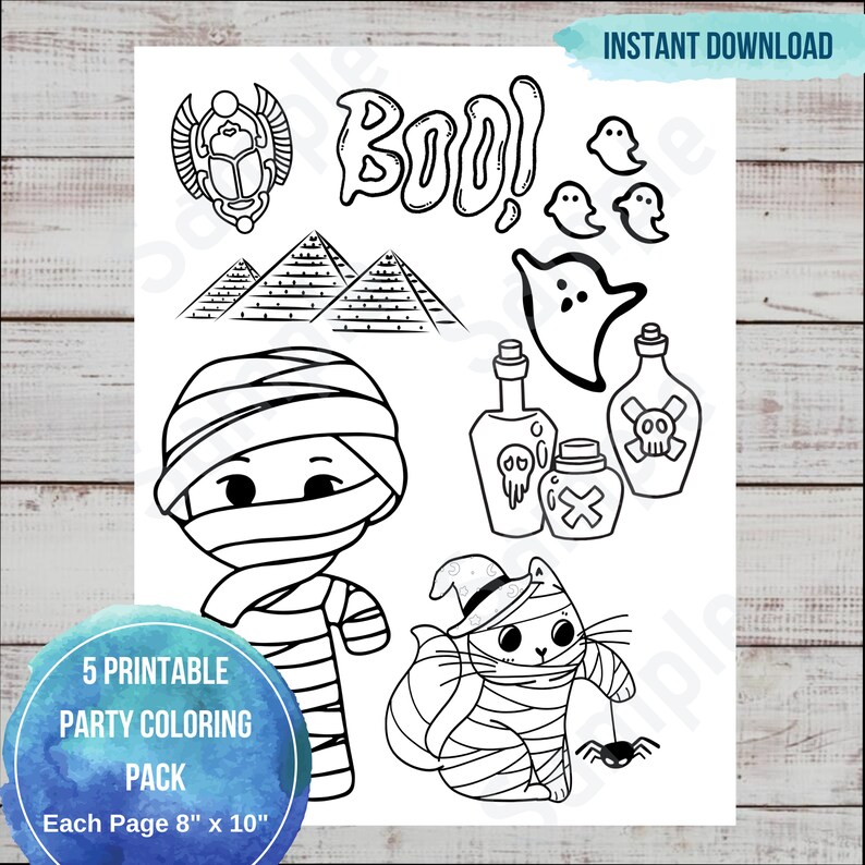 Halloween Coloring Pack, Printable, Kids Activity, Halloween Fun, Party ...