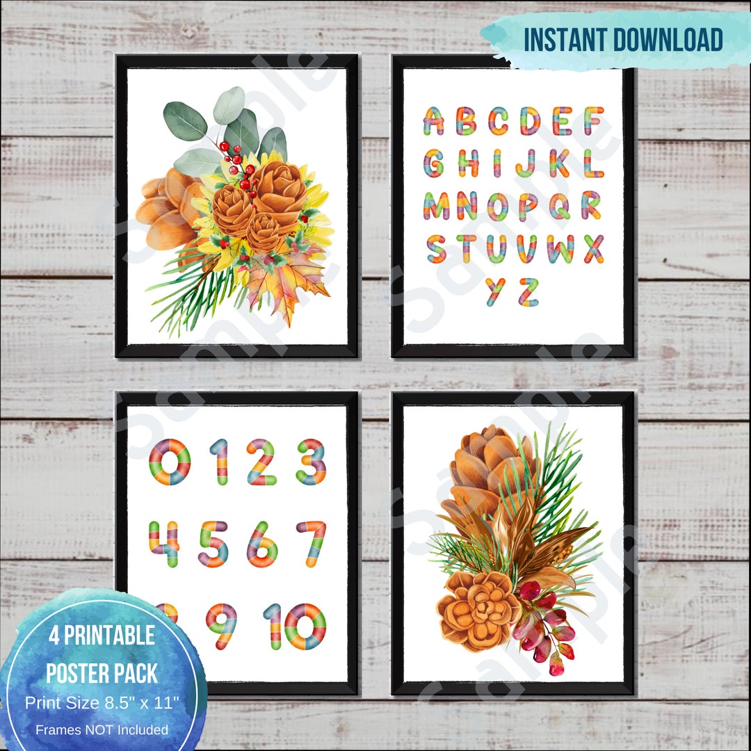 Alphabet Print, Educational Prints for Kids, Large Number Wall Art ...