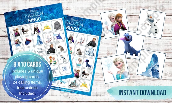 Frozen Bingo Game Printable Kids Game Frozen Birthday Game - Etsy UK
