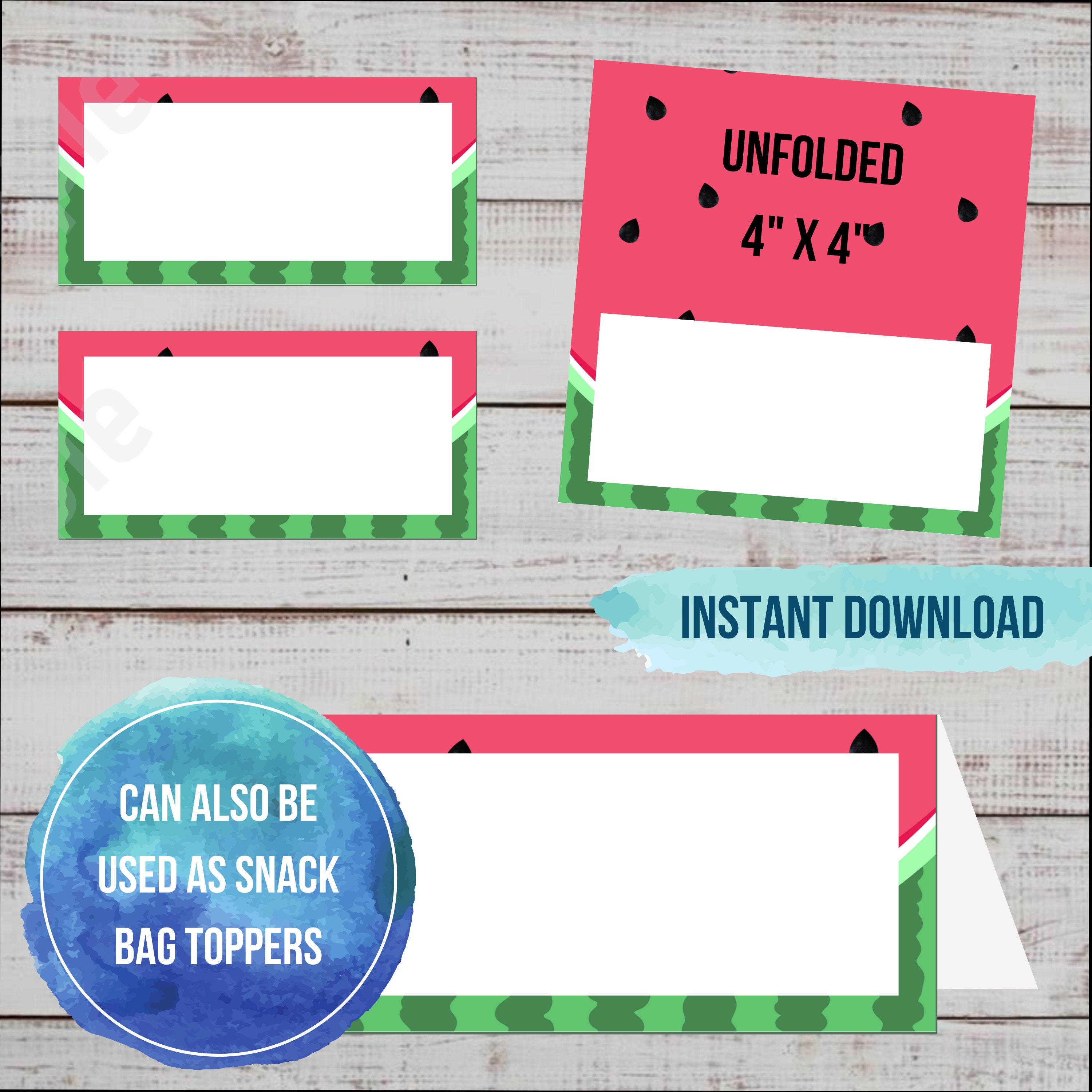 Watermelon Slice Food Tent Label Watermelon Food Label - Etsy