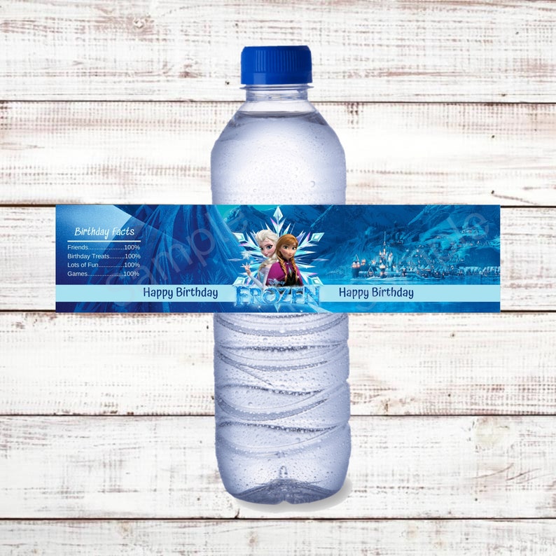 Printable Frozen Water Bottle Labels, Frozen Water Labels, Frozen ...