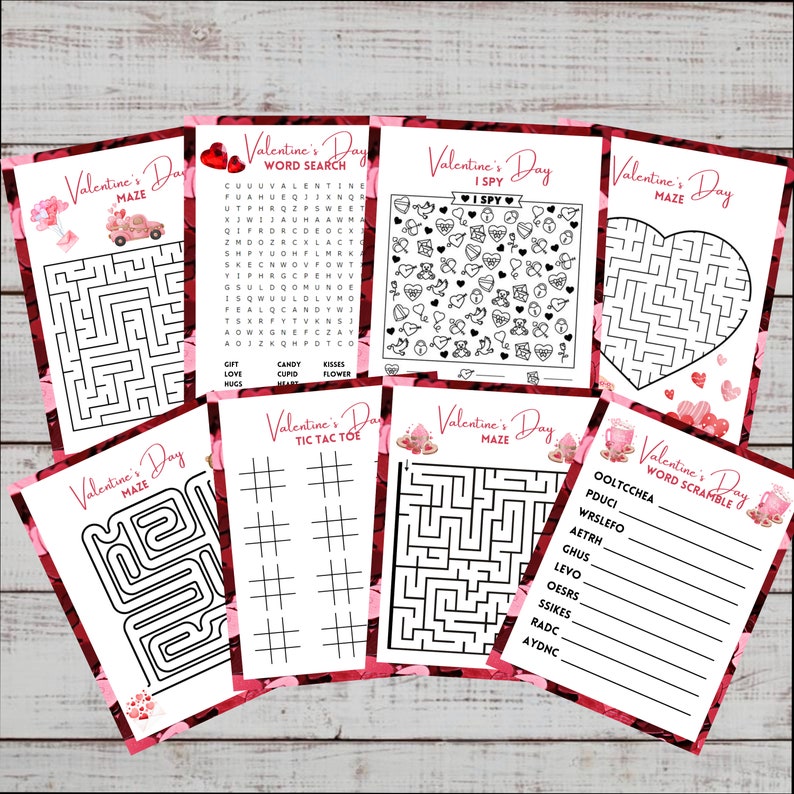 Valentine Activity Pack Printable Kids Activity - Etsy