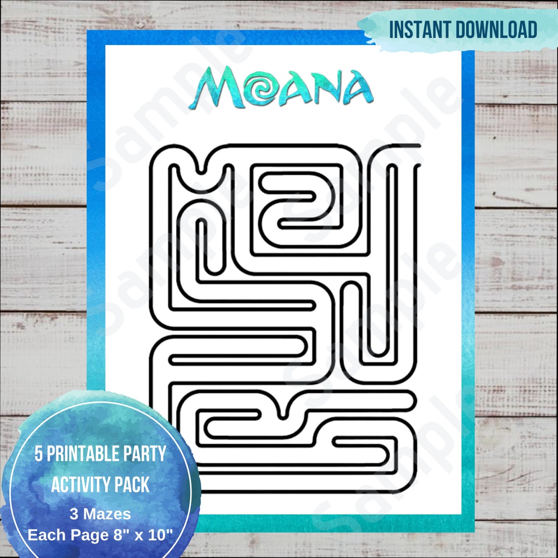 Moana Activity Pack, Printable, Kids Activity, Moana Birthday Fun ...