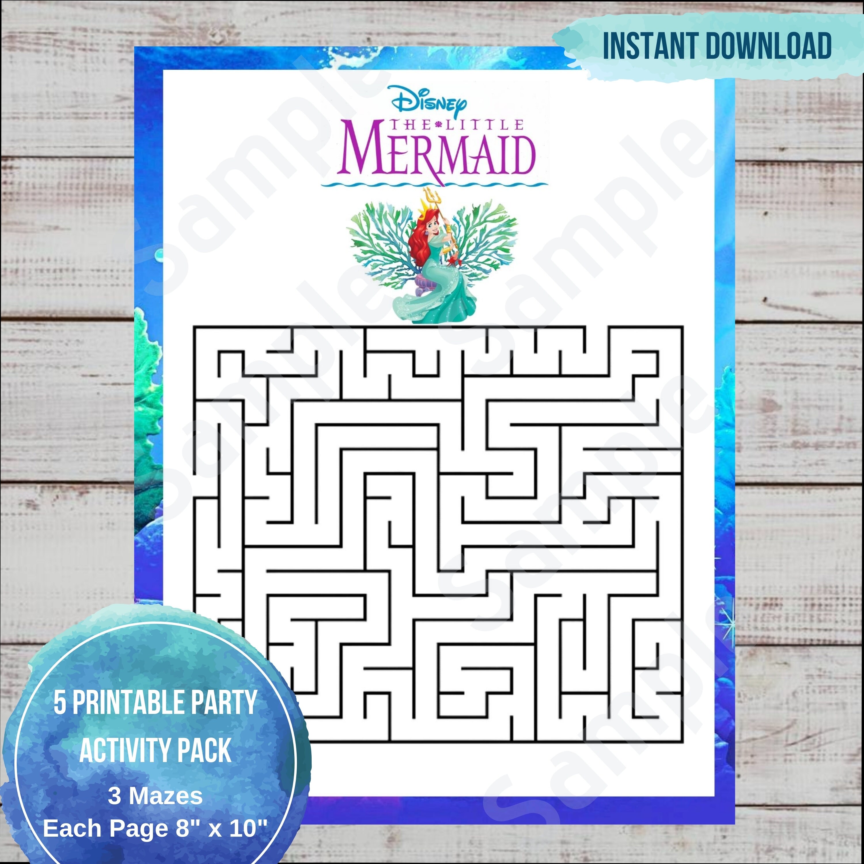 Mermaid Activity and Coloring Pack PrintableKids | Etsy