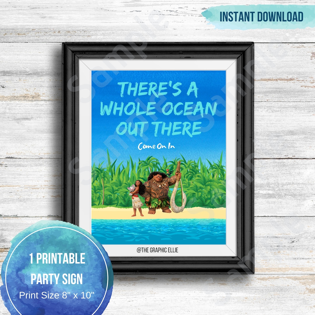 Moana Party Welcome Sign, Birthday Party Signs, Printable Signs, Moana ...