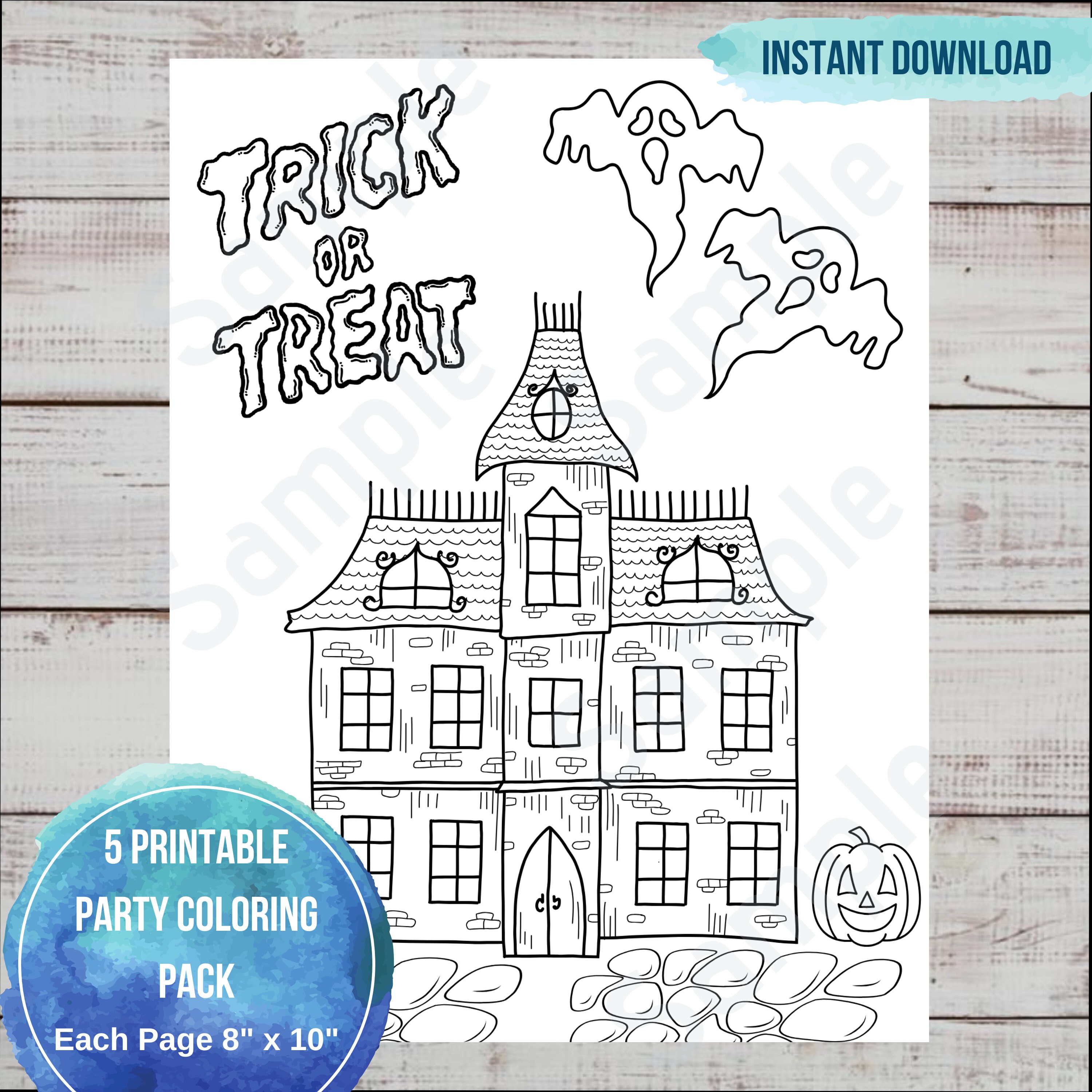 Halloween Coloring Pack, Printable, Kids Activity, Halloween Fun, Party ...