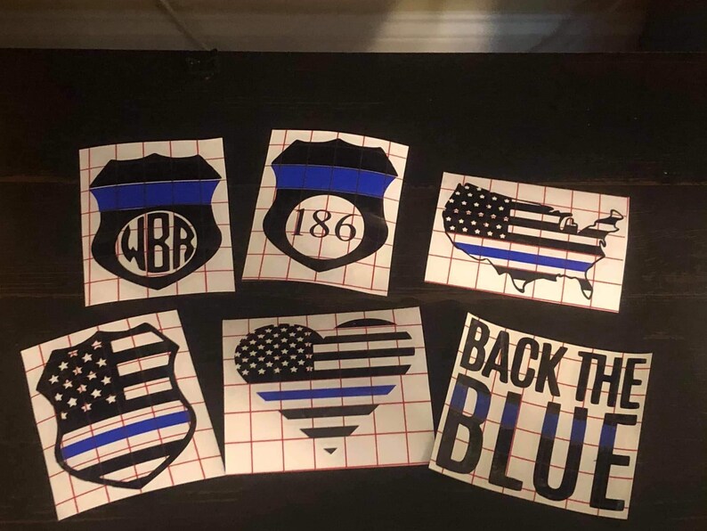 Thin Blue Line Decals - Etsy