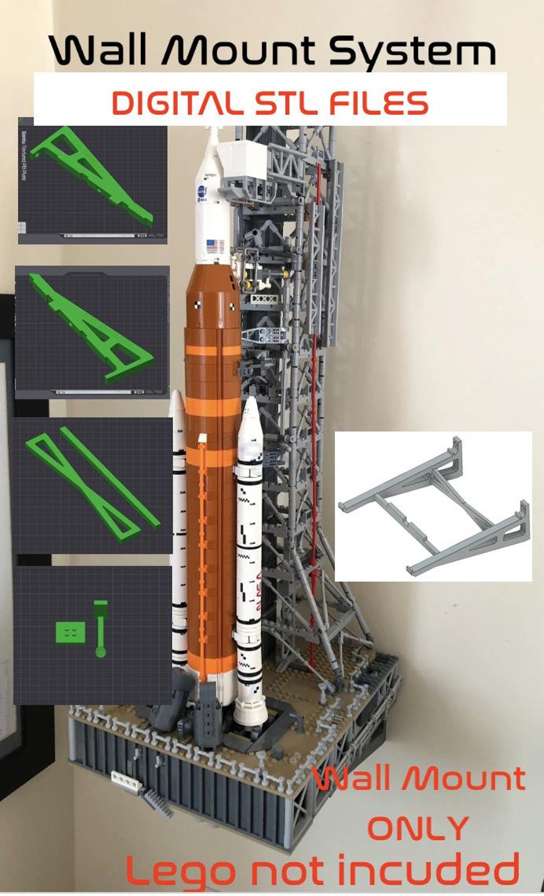 STL Files to 3D Print Wall Mount to Display Artemis Launch Pad (10341 ...