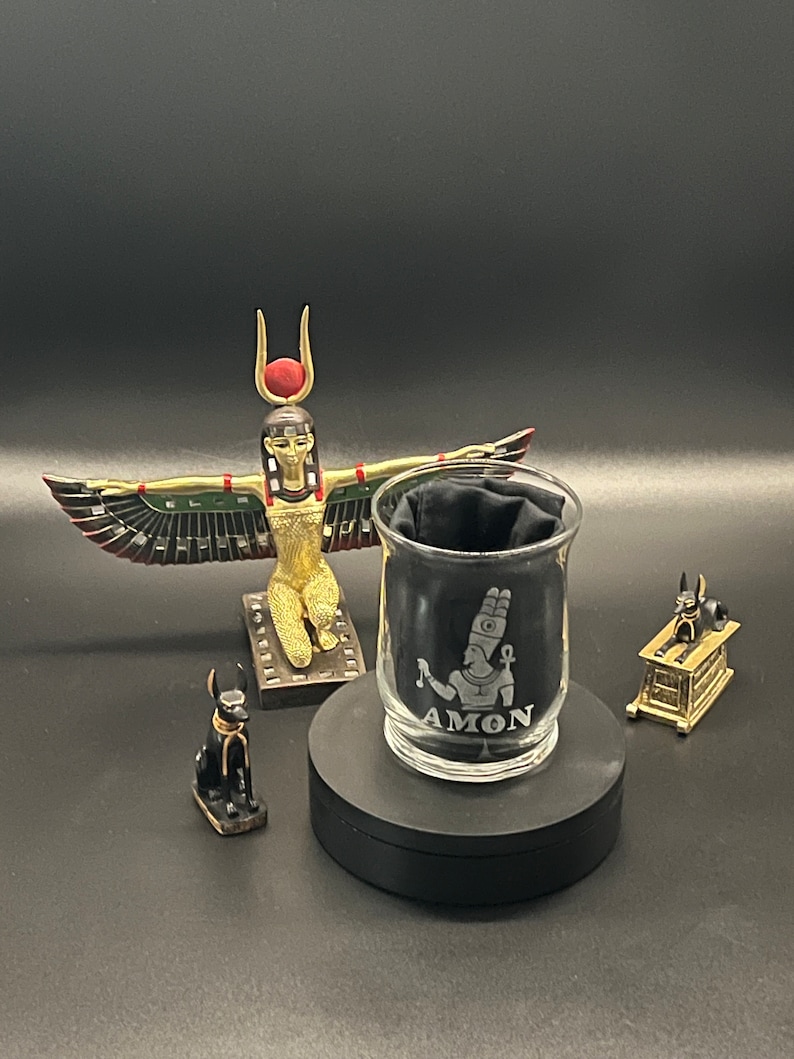 Amon - Egyptian Gods & Goddesses Collection Engraved Candle Holder - Etsy