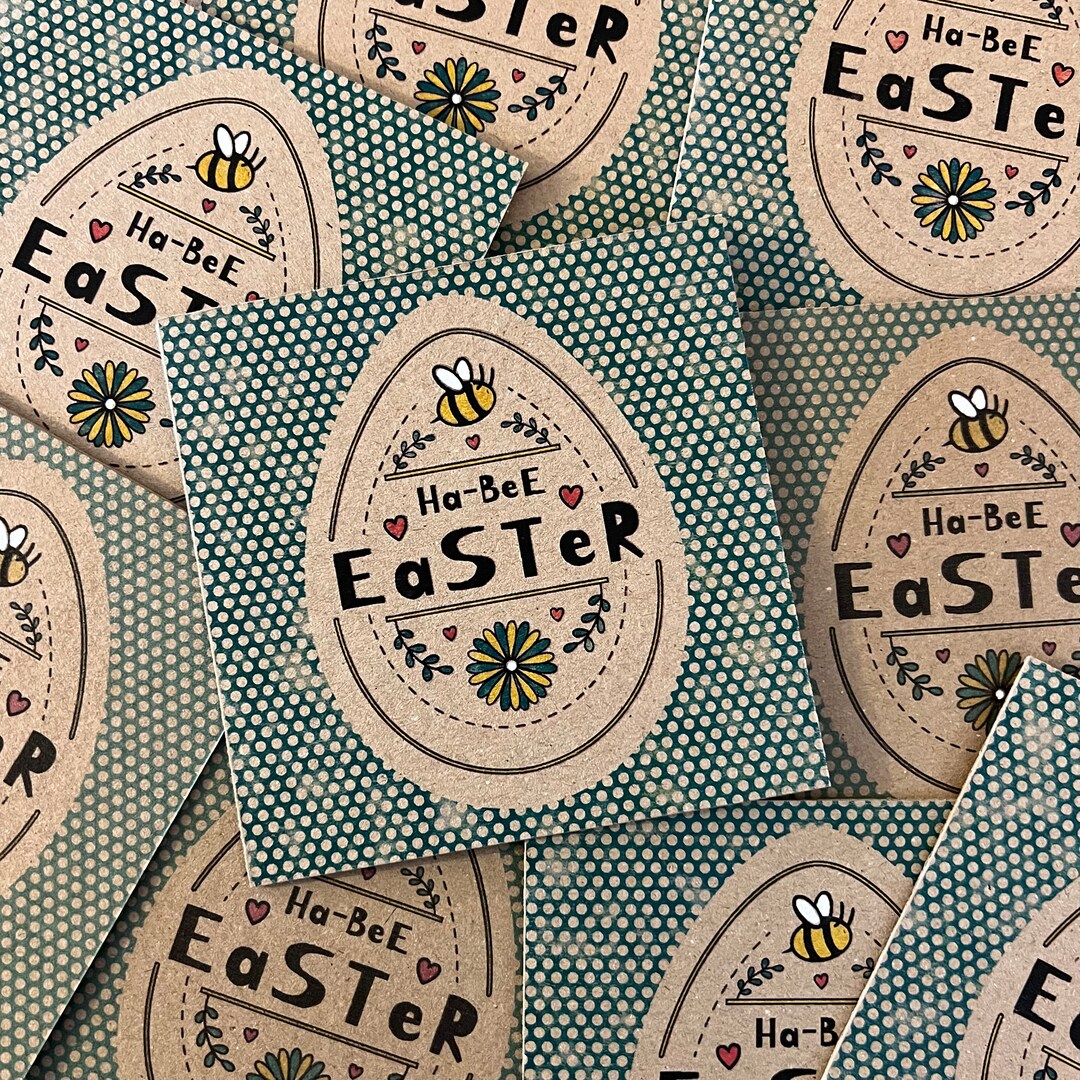 Handcrafted Bee Easter Card: Eco-friendly Recycled Kraft - Etsy