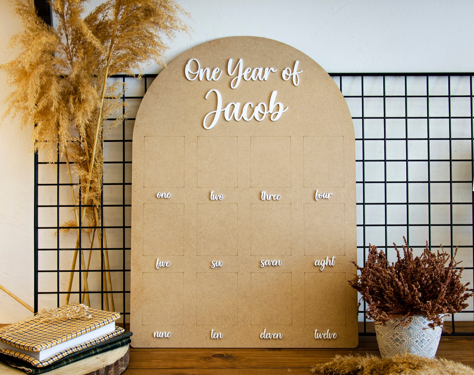 One Year Baby Wooden Photo Board Personalized Baby First - Etsy