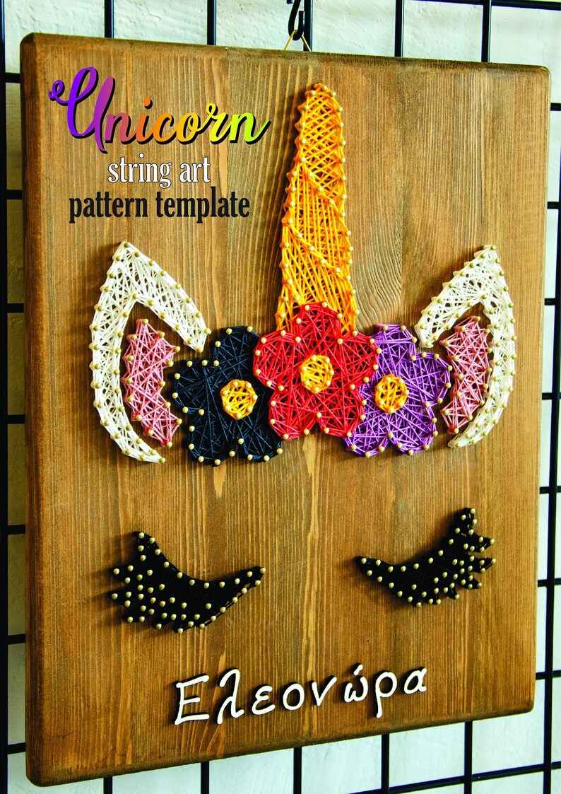 DIY Gift for Girl Unicorn String Art Template Vector - Etsy