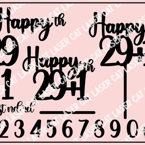 Happy 29 Plus 1 Digital Topper | Laser Cut Topper | Cricut 30 Birthday ...