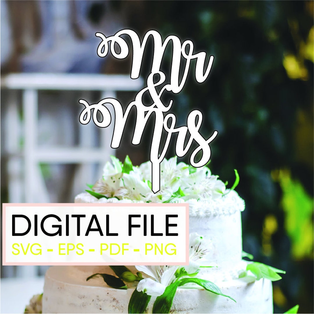 Mr and Mrs Topper Design | Topper Designs for Laser Cut | Cake Topper ...