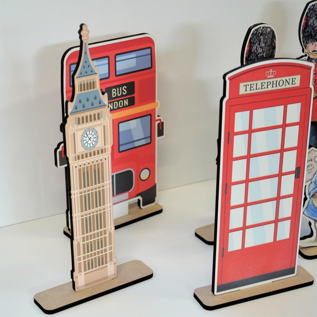 London Themed Party | Set of 8 Wooden Centerpieces | London Building ...