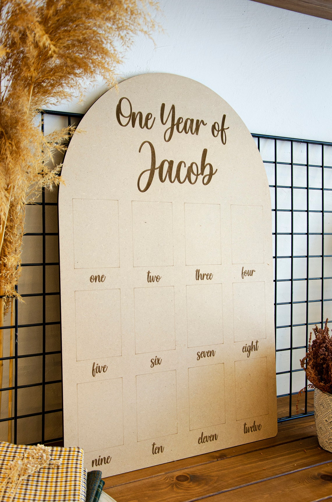 One Year Baby Wooden Photo Board Personalized Baby First - Etsy