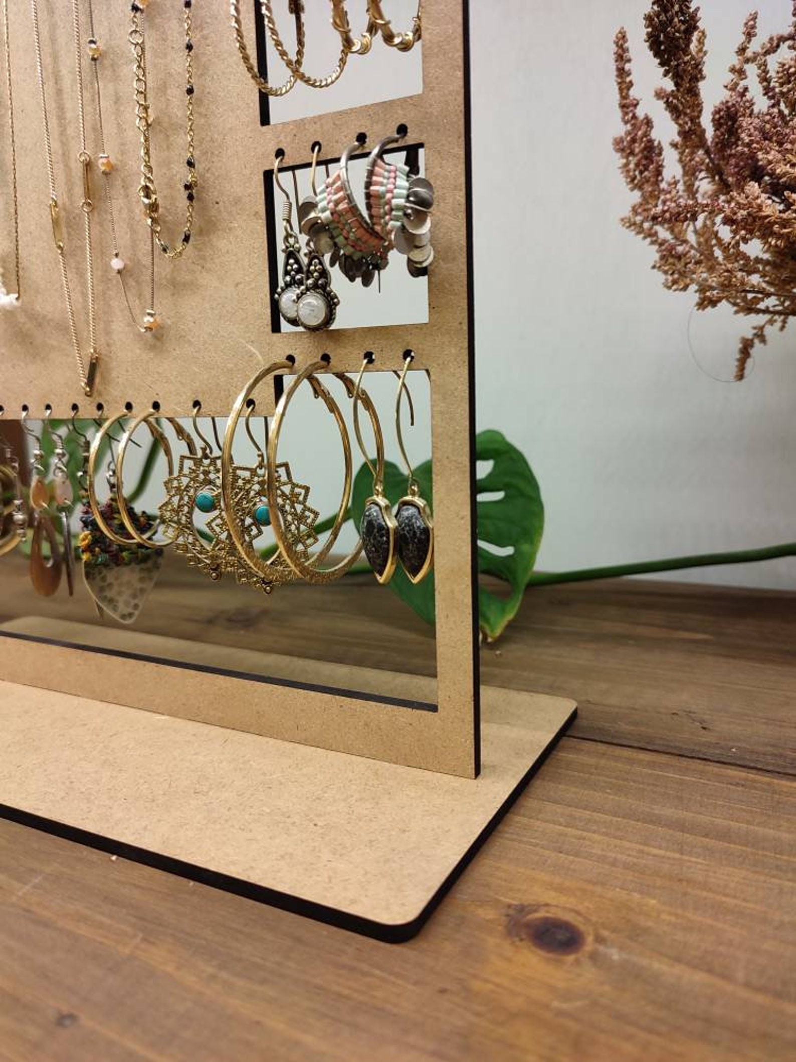 Necklace Stand Earring Stand Wooden Jewelry Holder - Etsy