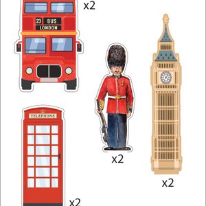 London Themed Party | Set of 8 Wooden Centerpieces | London Building ...
