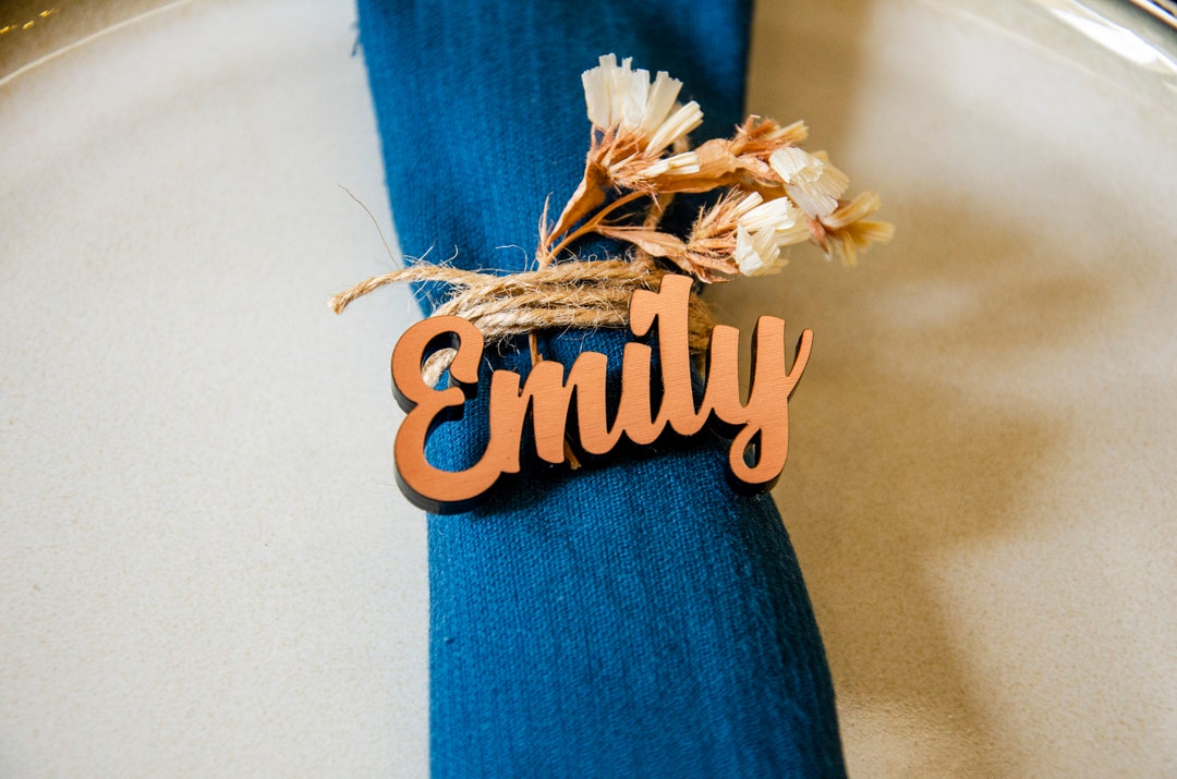 Rose Gold Name Place Setting | Wedding Place Cards | Wedding Name Cards ...