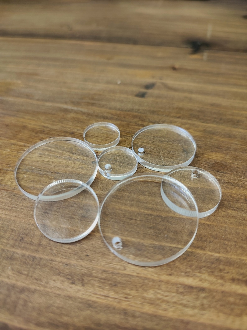60mm Craft Blanks Round Clear Acrylic | 6 Cm Flat Round Transparent ...