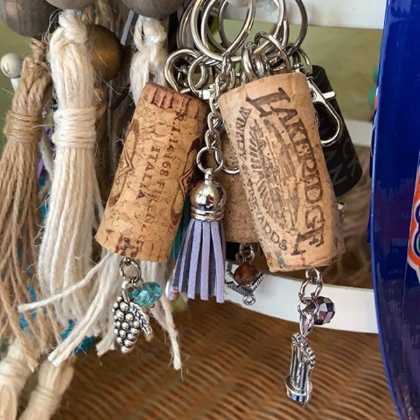 Wine Cork Keychain - Etsy
