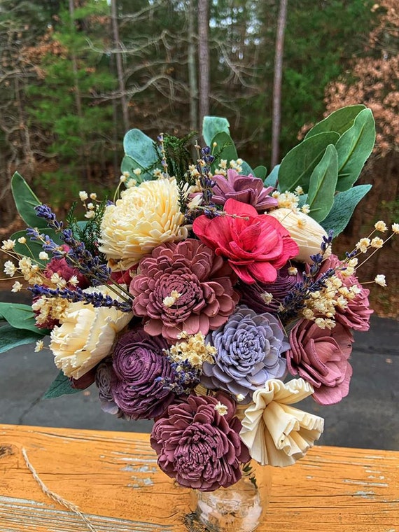 Wood Flower Bouquets and Arrangements | Etsy