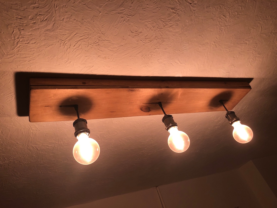 Rustic 3/5 Pendant Wooden Plank Light | Etsy UK