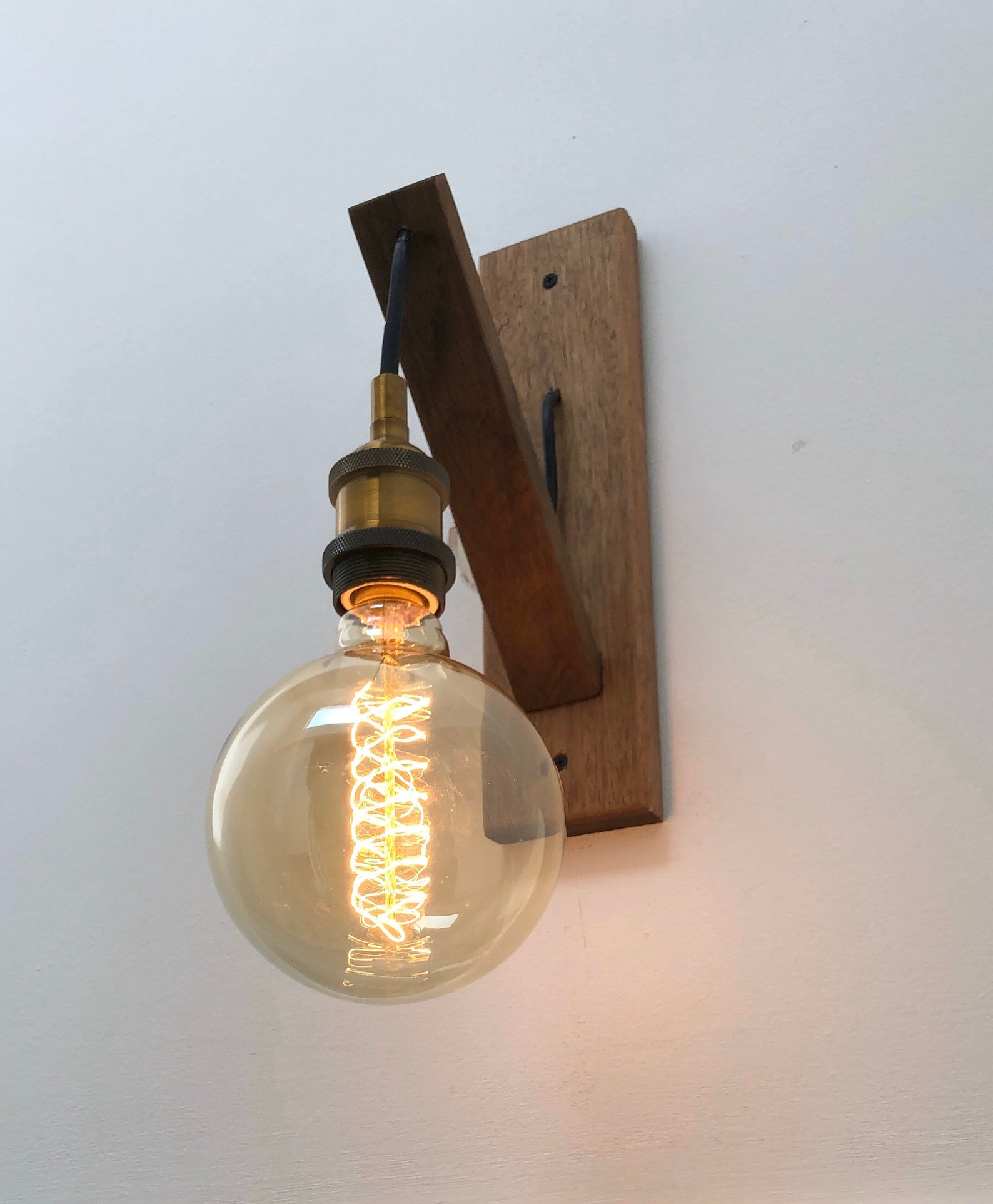 Gallows Bracket Style Wooden Wall Light Fitting - Etsy UK