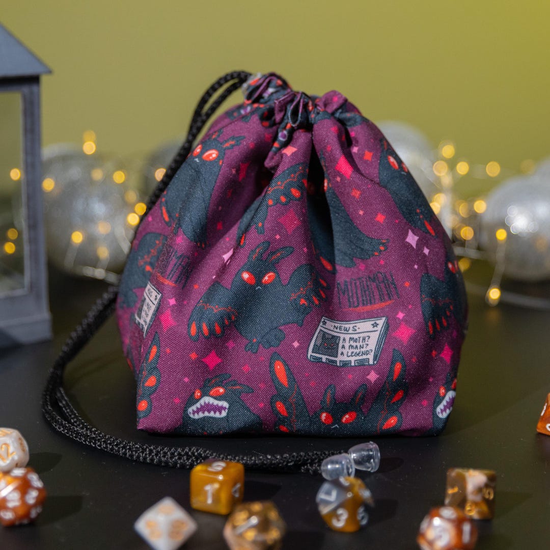 Mothman Dice Bag: Large D&D Pouch With Pockets - Etsy