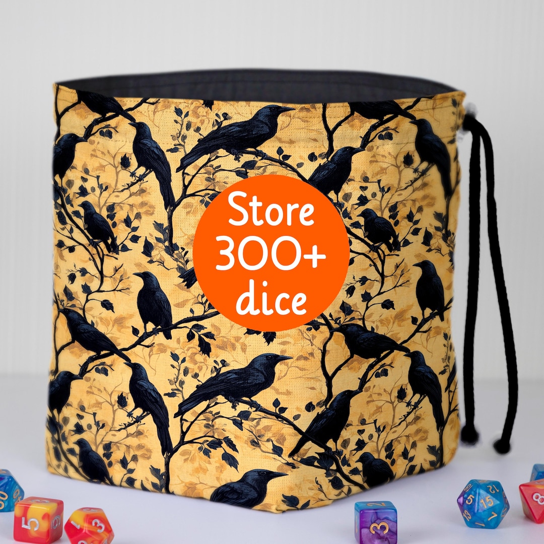 Crow Dice Bag Dnd Group Gift Larp Dice Bag Dnd Dice Bag Pockets - Etsy
