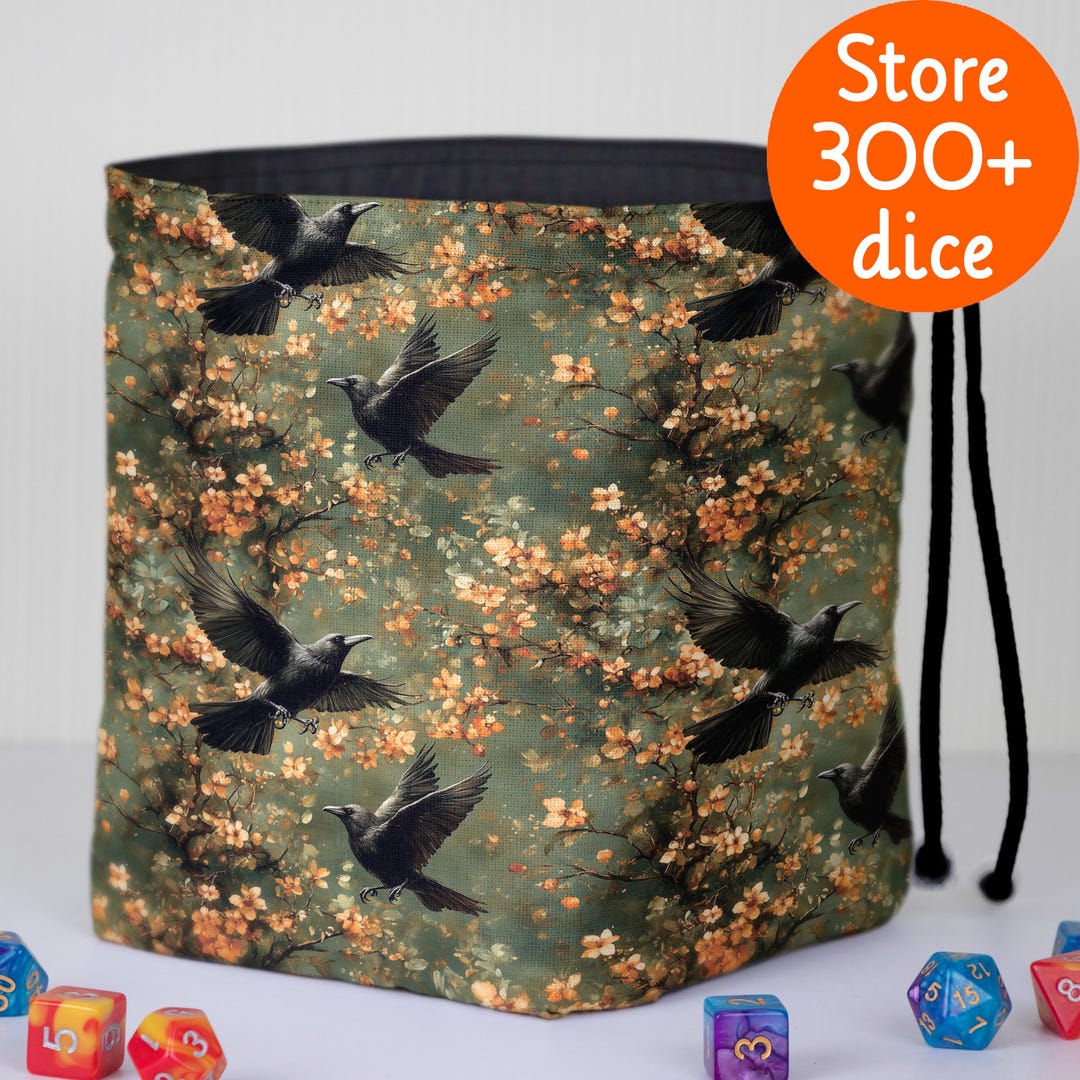Raven Dice Bag Dnd Group Gift Larp Dice Bag Dnd Dice Bag Pockets - Etsy