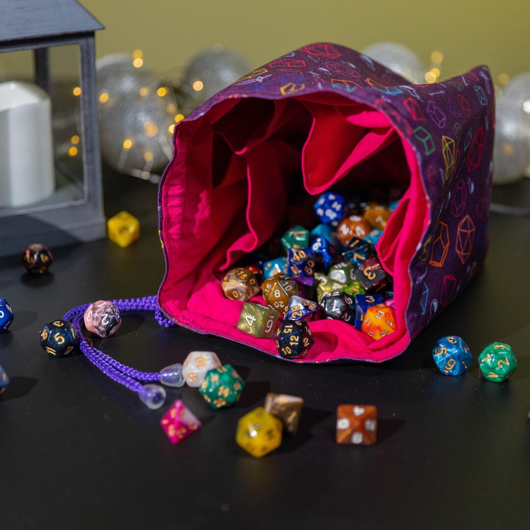 Dice Bag Dnd D20 Dice Bag for Him Large Dice Bag Pockets - Etsy