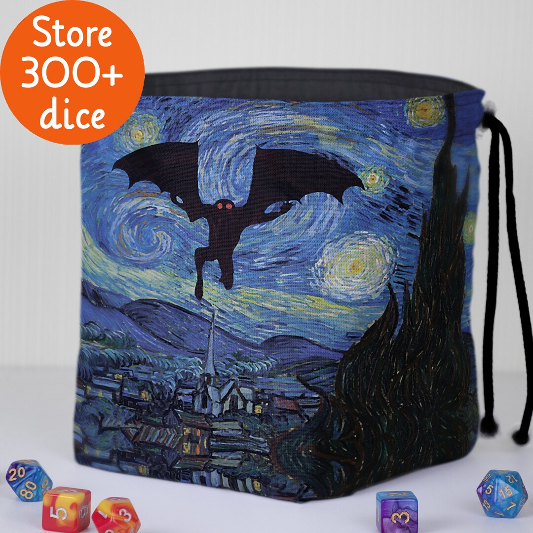 Mothman Dice Bag: Large DND Game Pouch With Pockets - Etsy