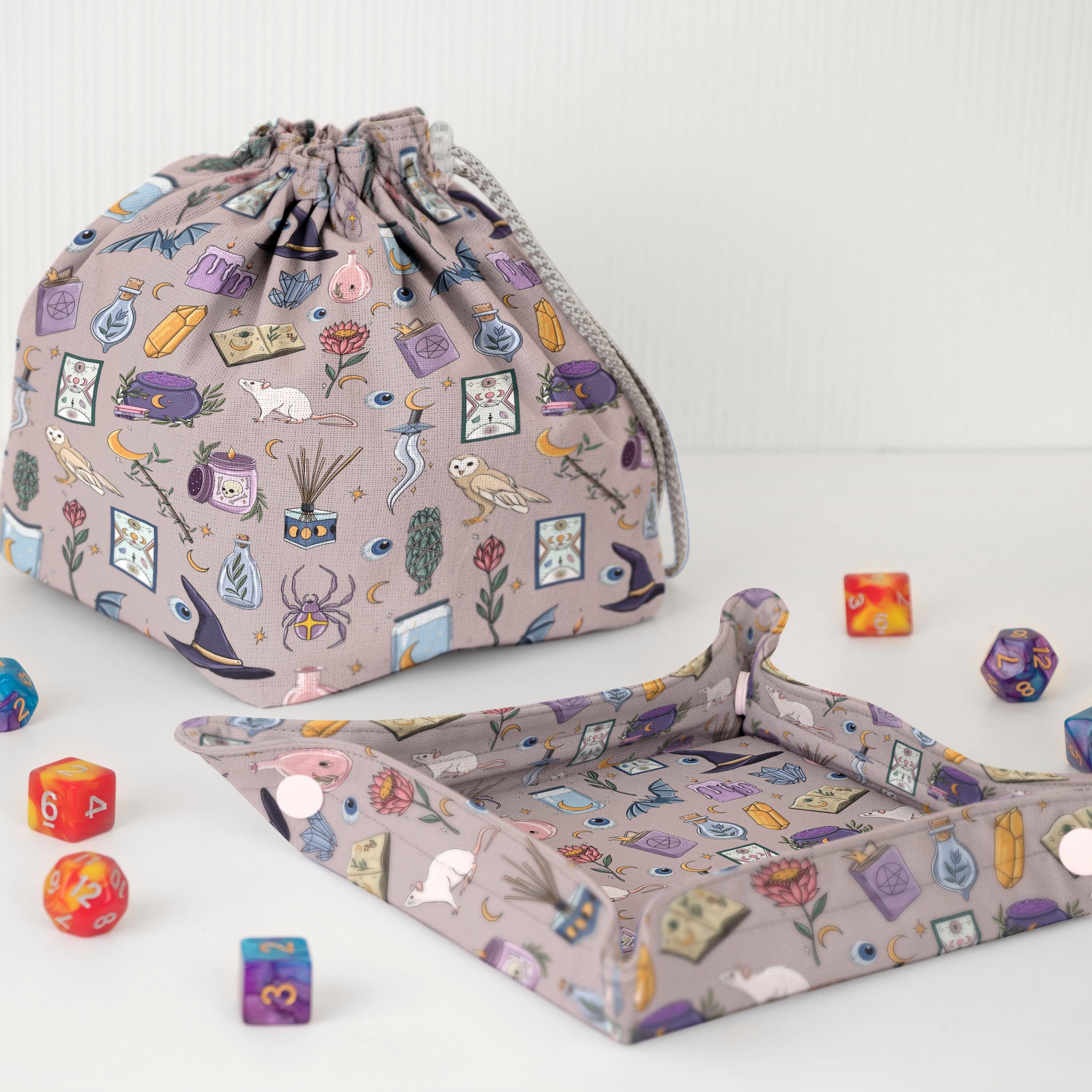 Witch Dice Bag Occult Dice Tray Dnd Gifts - Etsy