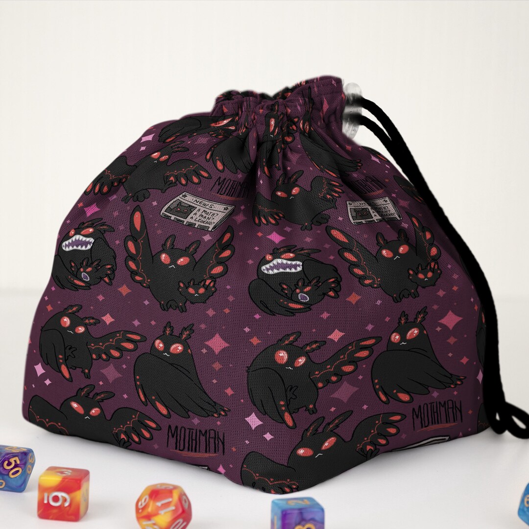 Dice Bag Mothman: D&D Dice Bag With Pockets, Nerdy Gifts - Etsy